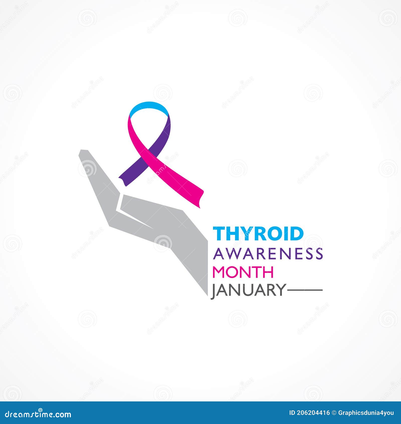 Thyroid Awareness Month Observed in January Stock Vector - Illustration ...
