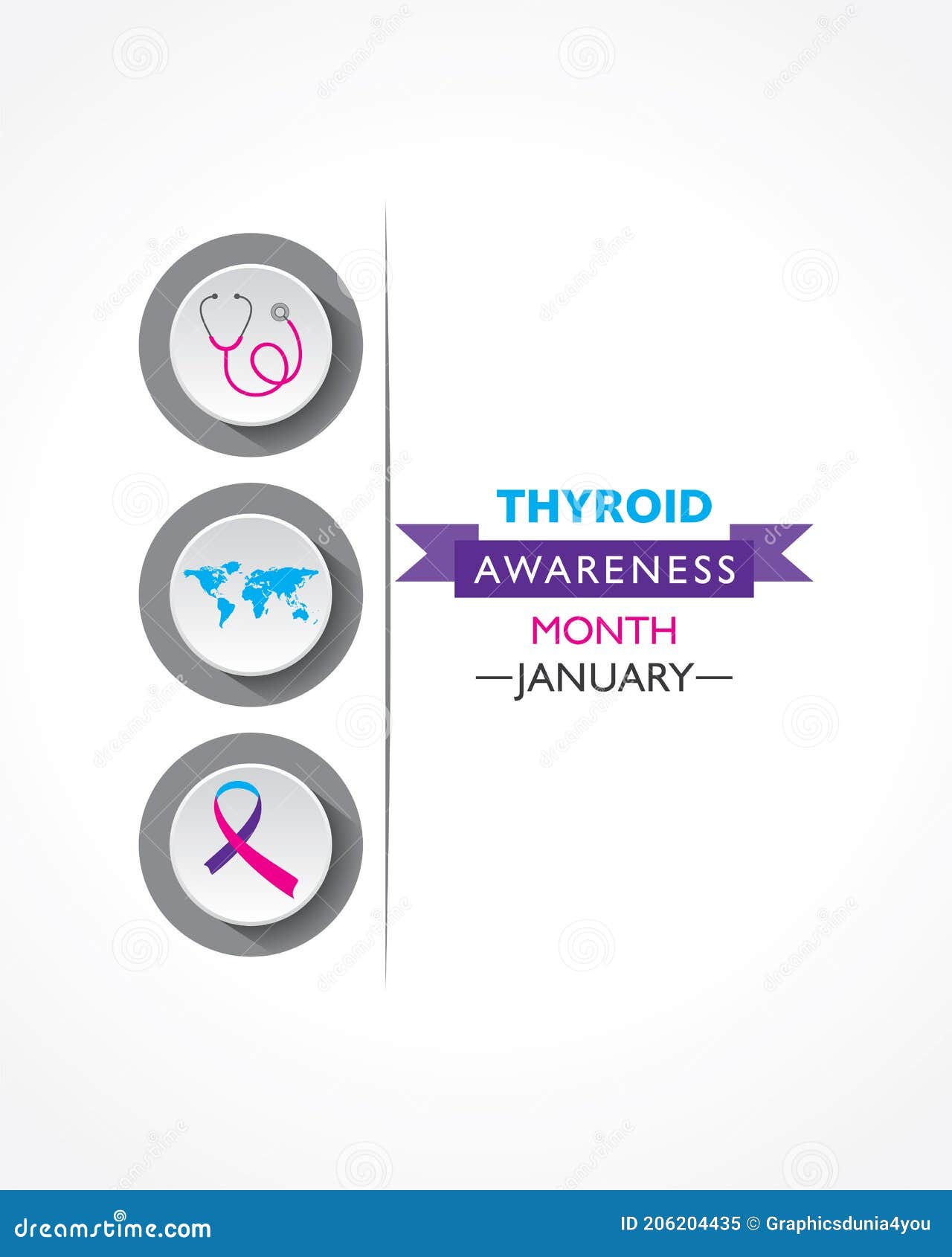 Thyroid Awareness Month Observed in January Stock Vector - Illustration ...