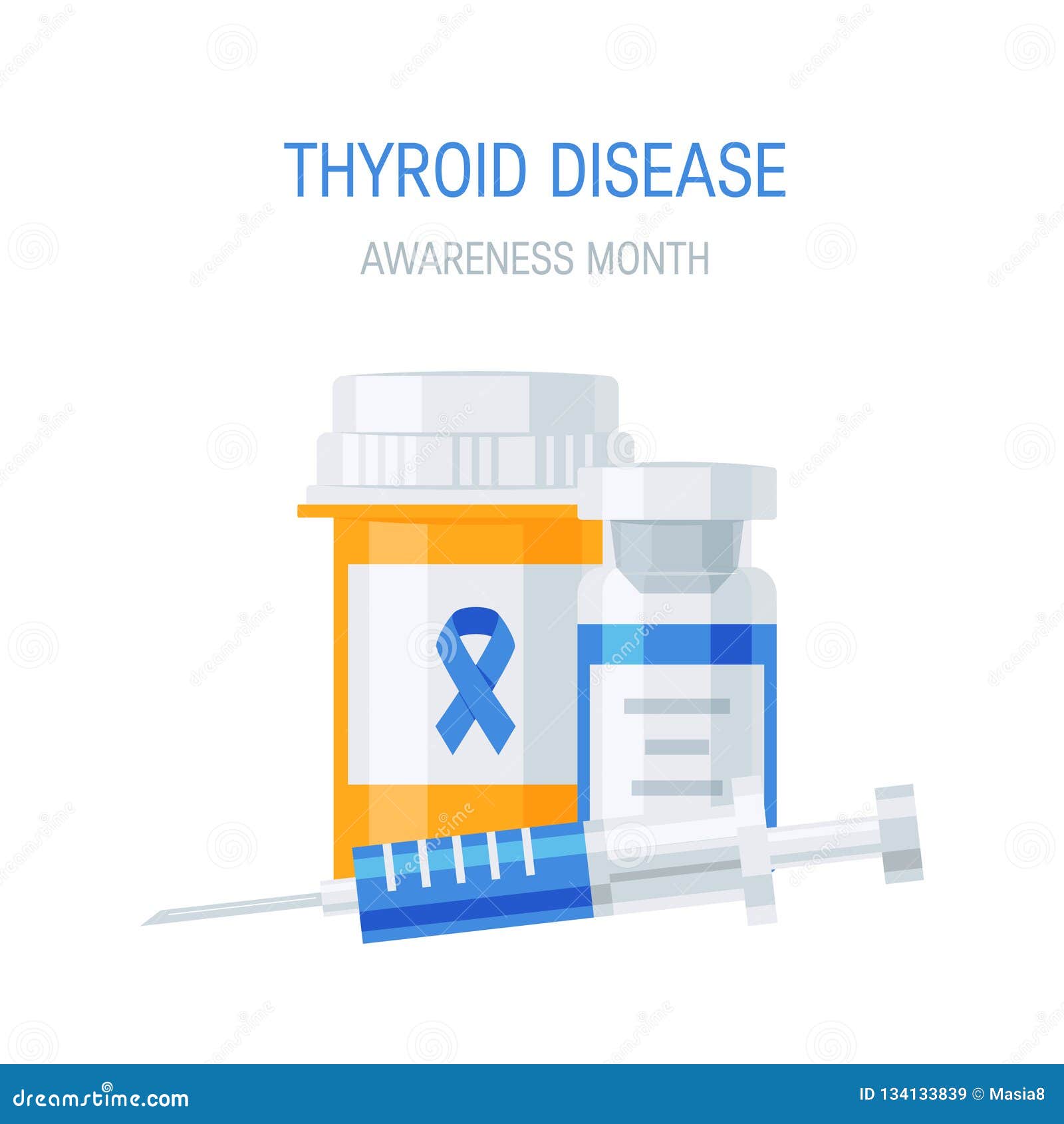 Thyroid Awareness Ribbon Cartoon Vector | CartoonDealer.com #91824261