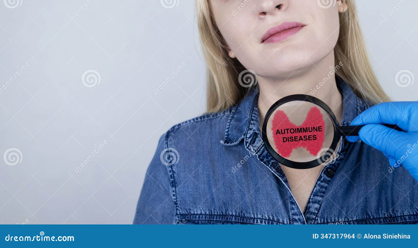 An Endocrinologist Examines An Enlarged Thyroid Gland In A Young Girl ...