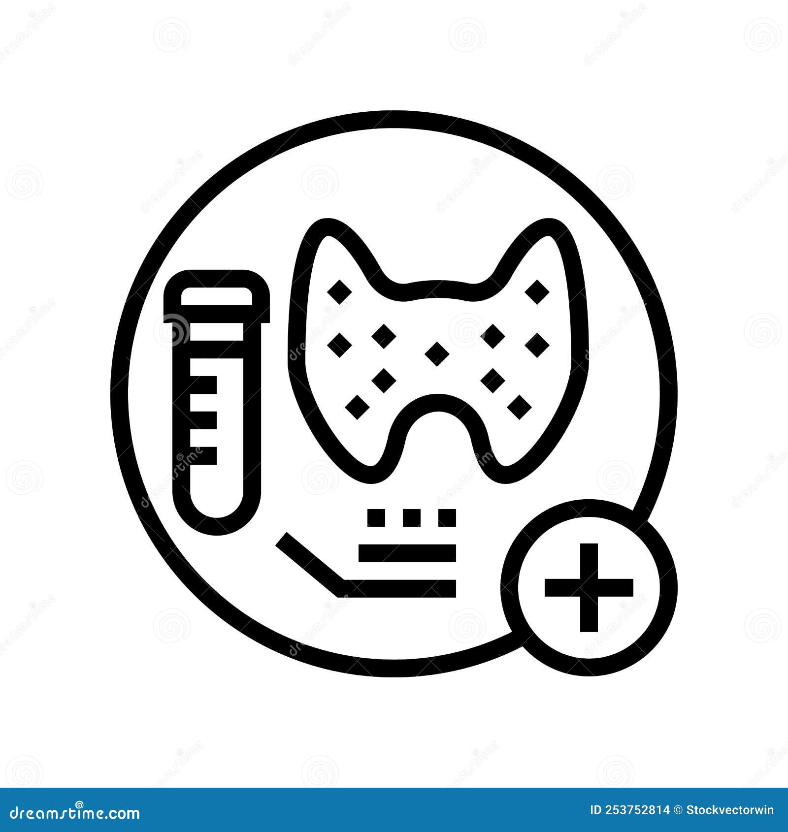 Thyroid Function Tests Health Check Line Icon Vector Illustration Stock ...