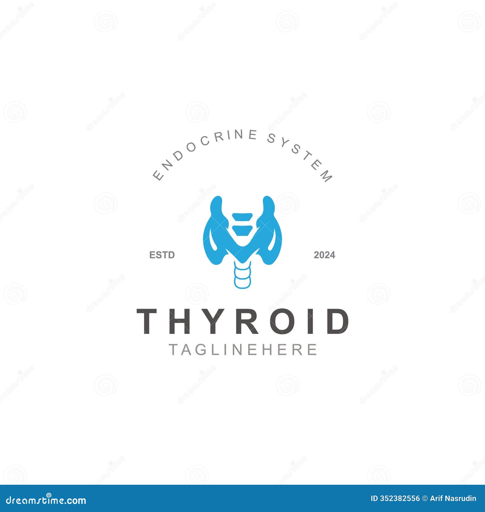 Thyroid Gland Human Endocrine System Structure Logo Thyroid Care Simple ...