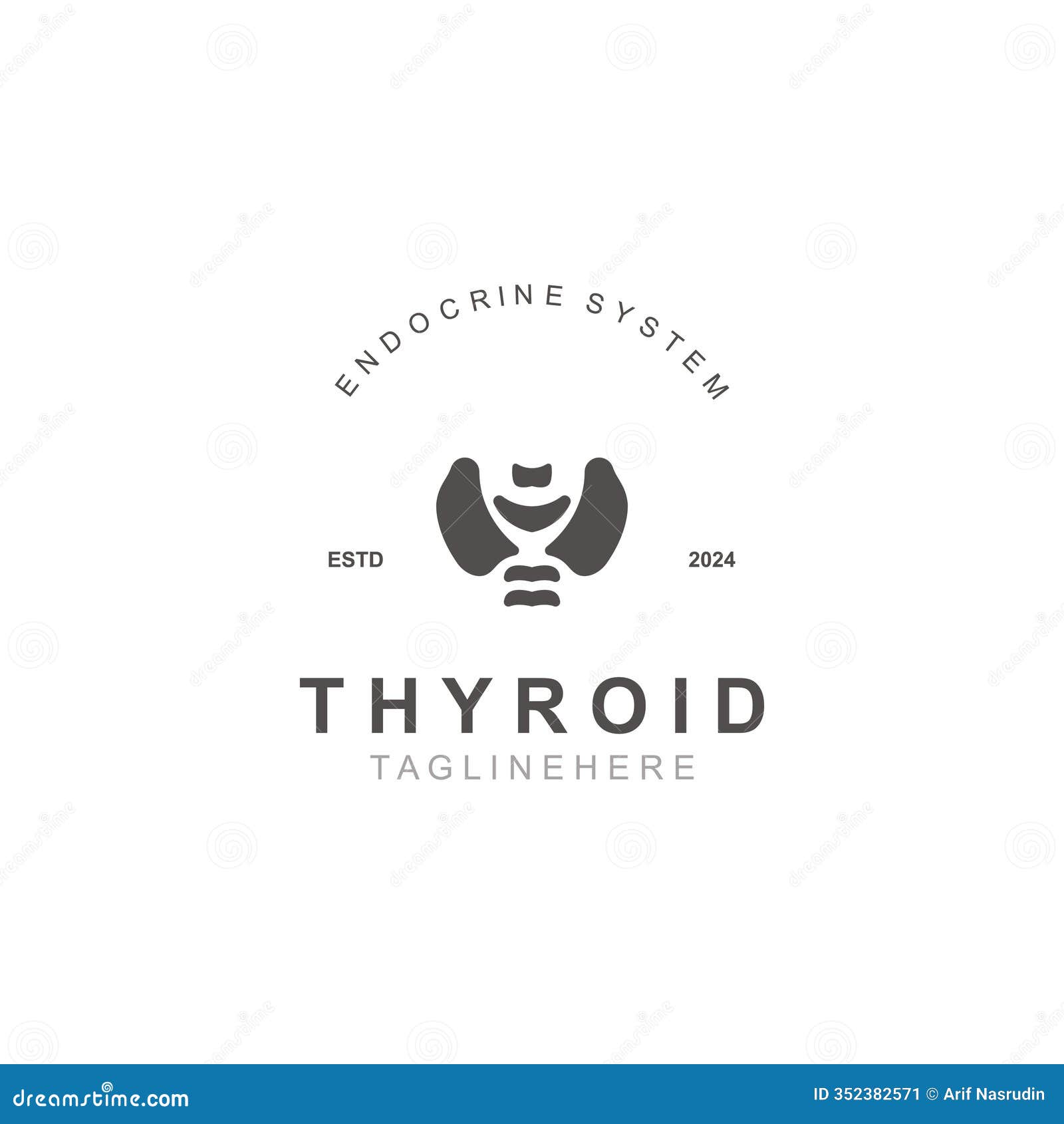 Thyroid Gland Human Endocrine System Structure Logo Thyroid Care Simple ...