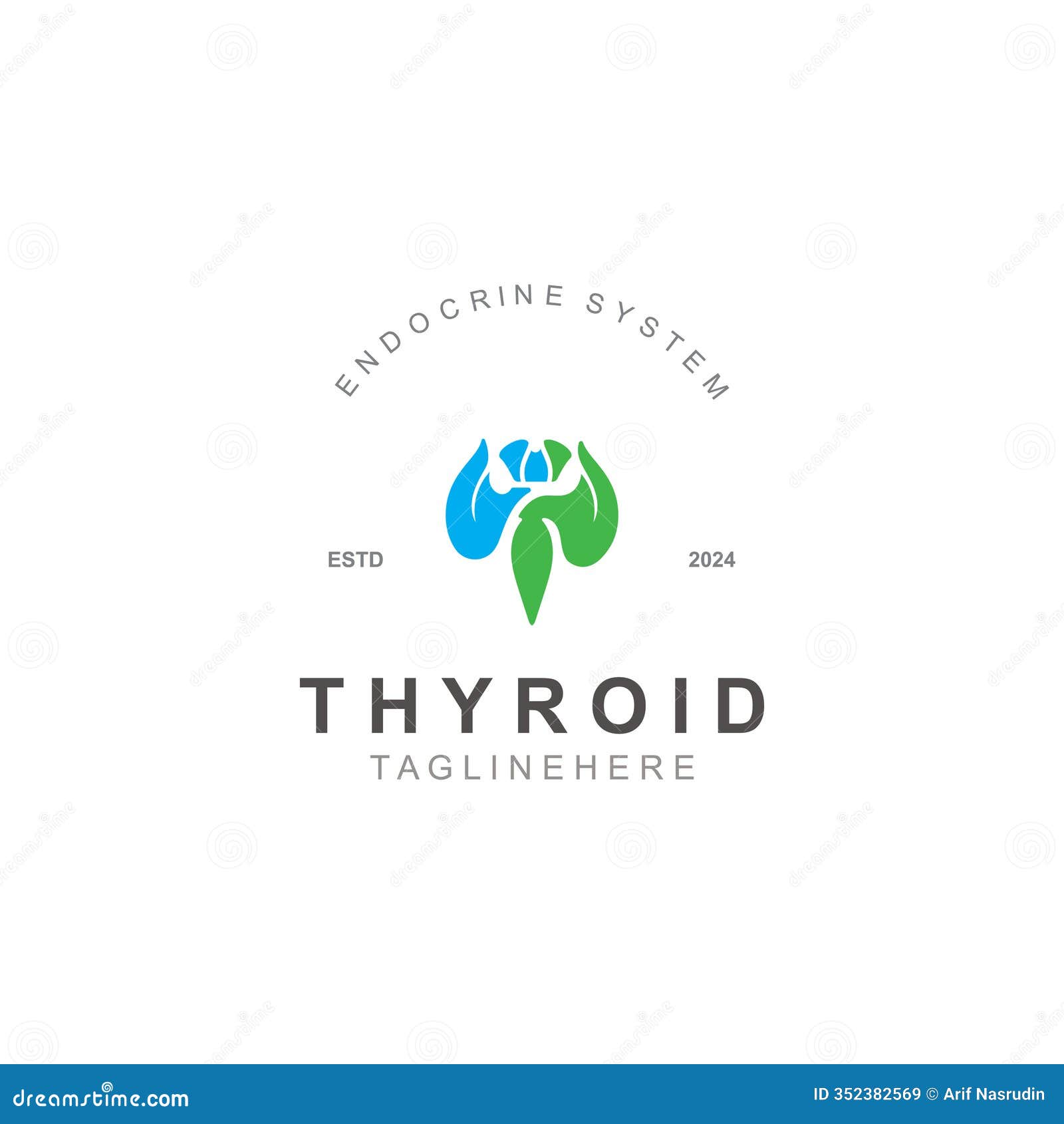 Thyroid Gland Human Endocrine System Structure Logo Thyroid Care Simple ...