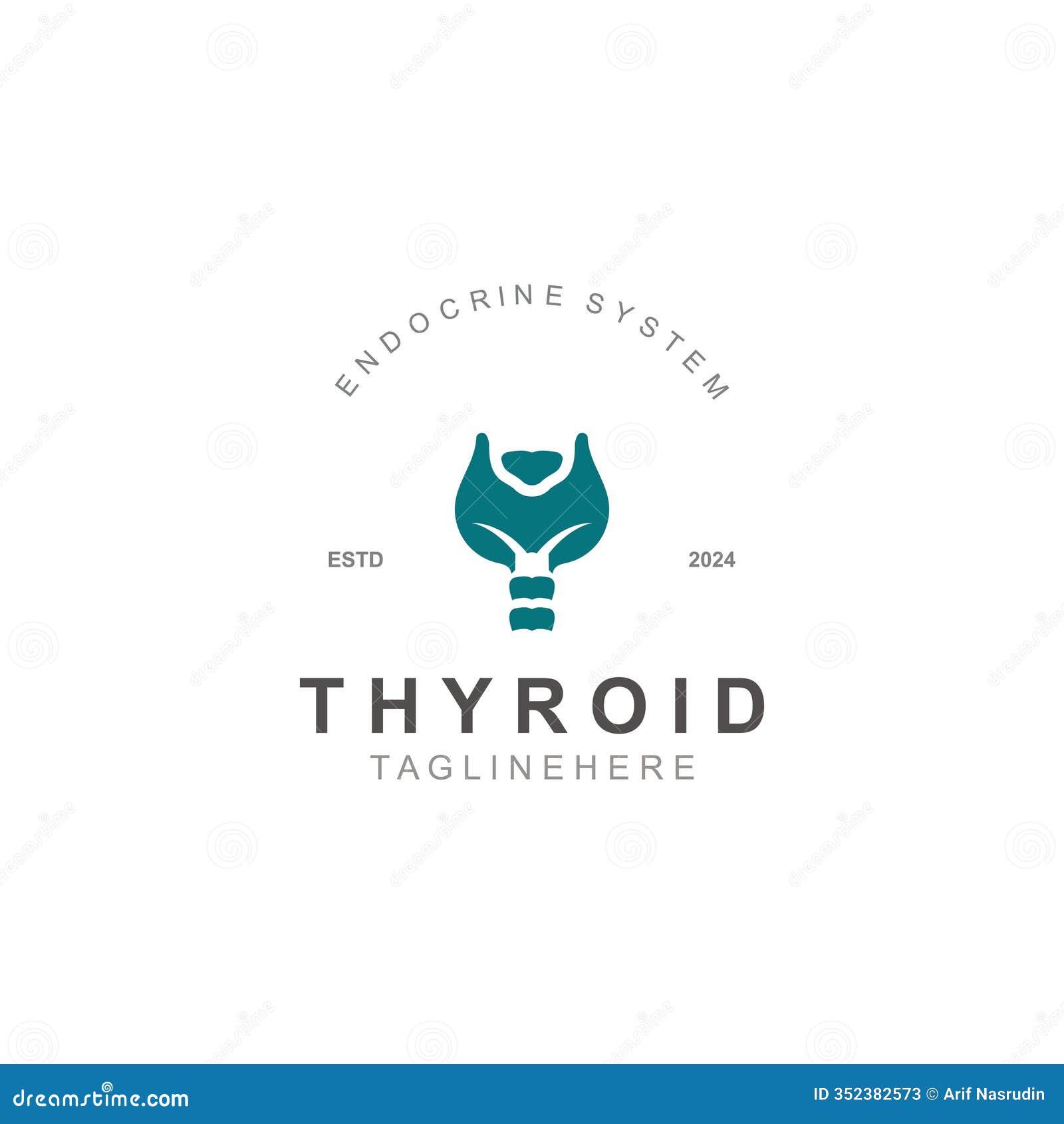 Thyroid Gland Human Endocrine System Structure Logo Thyroid Care Simple ...
