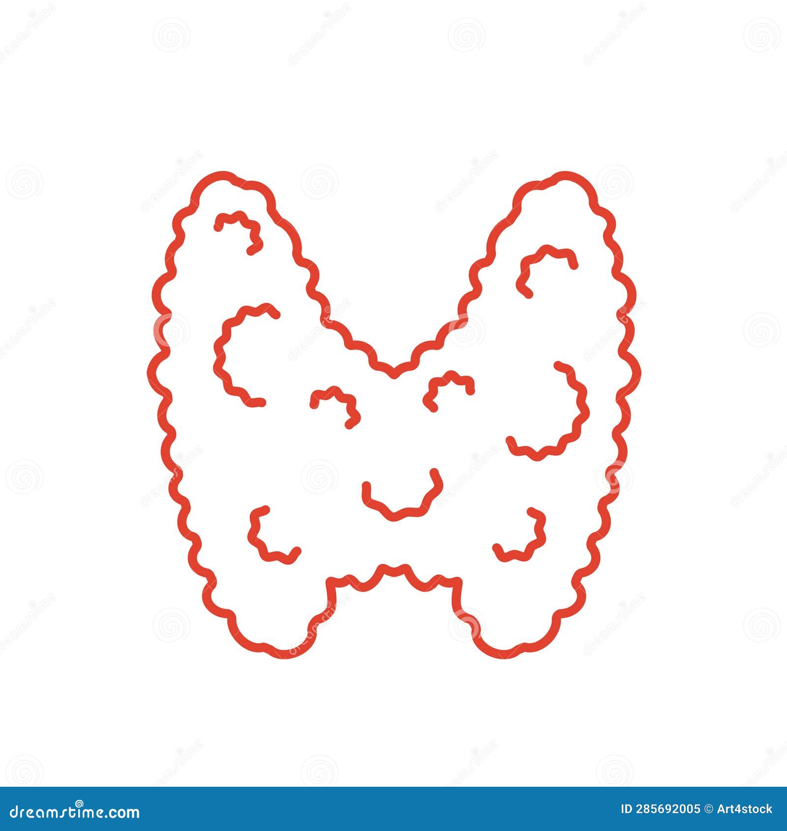 Healthy Thyroid Gland Body Organ Outline Icon Stock Vector ...