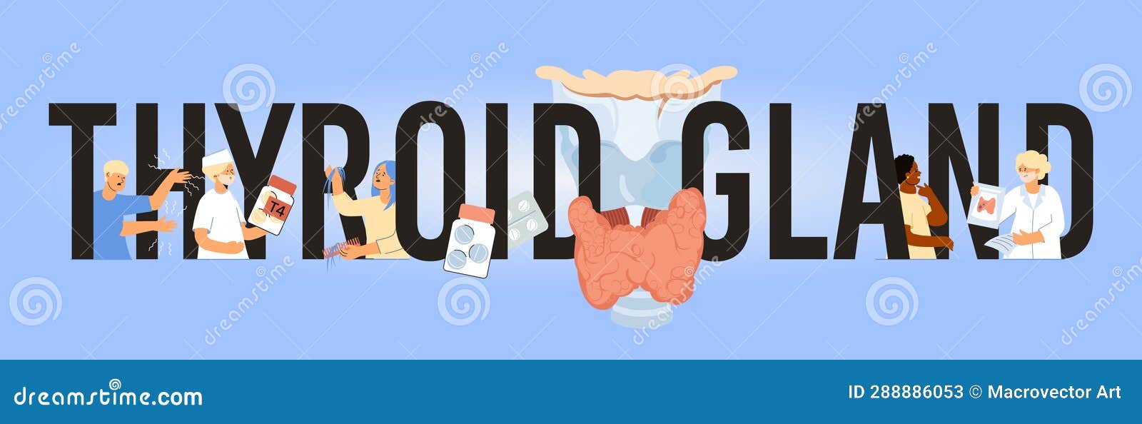Thyroid Gland Text Composition Stock Illustration - Illustration of ...