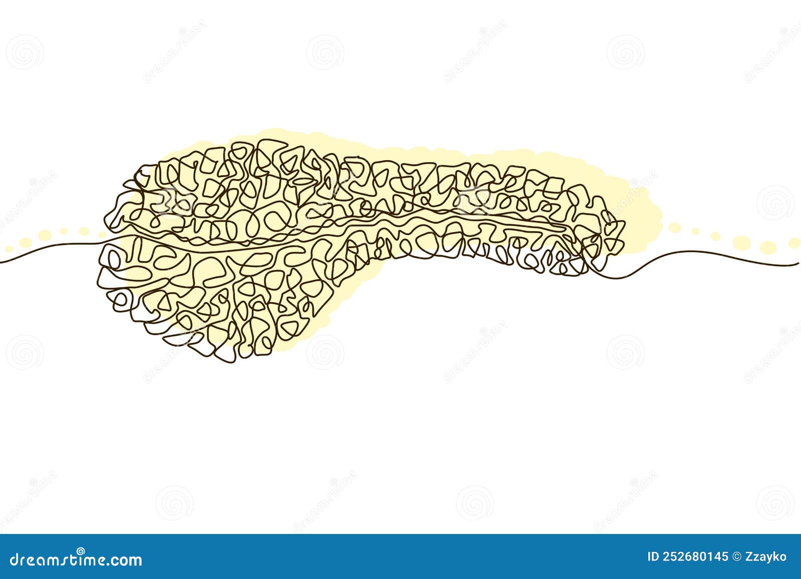 Thyroid Hand Drawn Icon Continuous Line Drawing and Pink Flat ...