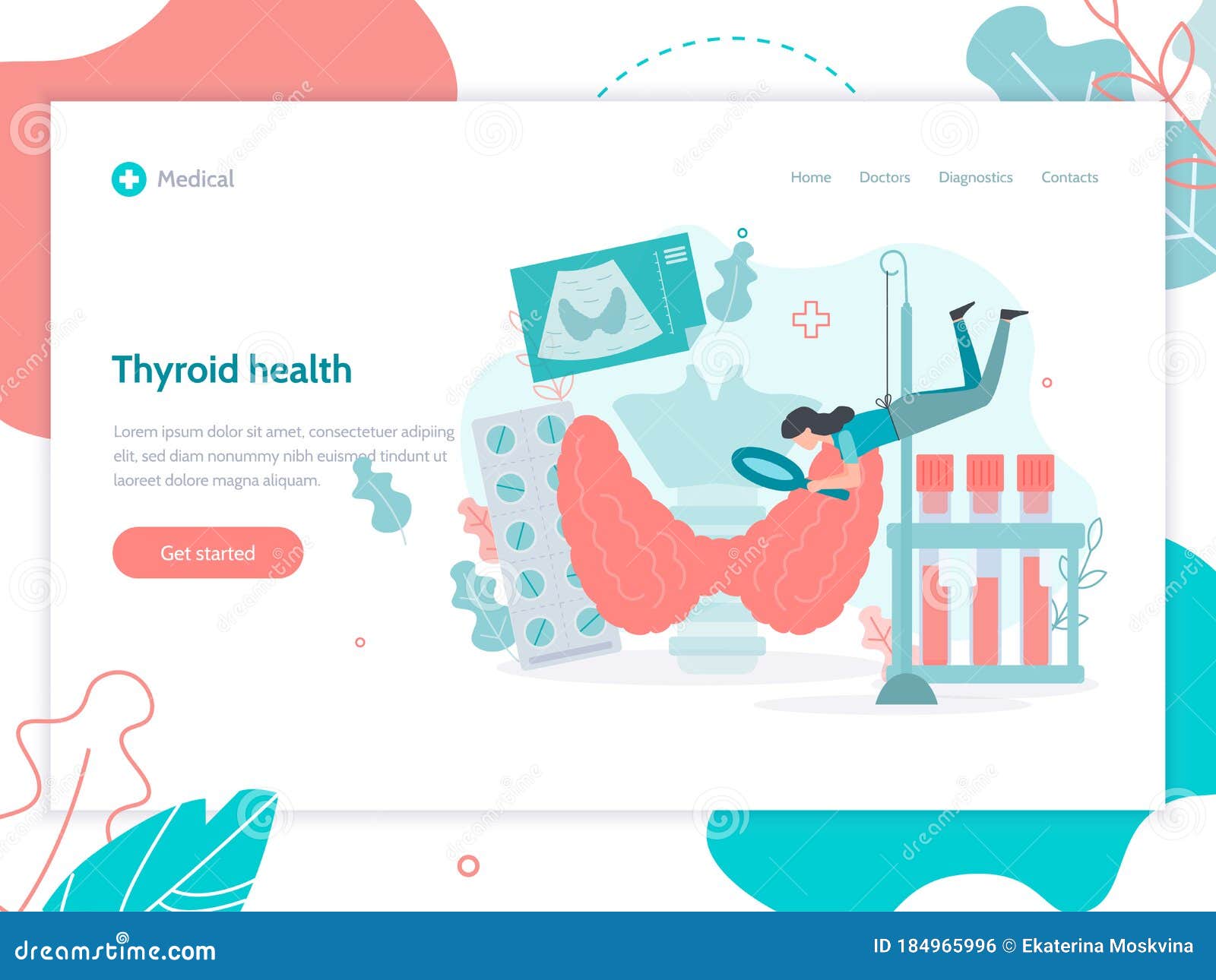 Thyroid Health Medical Web Page Stock Vector - Illustration of science ...