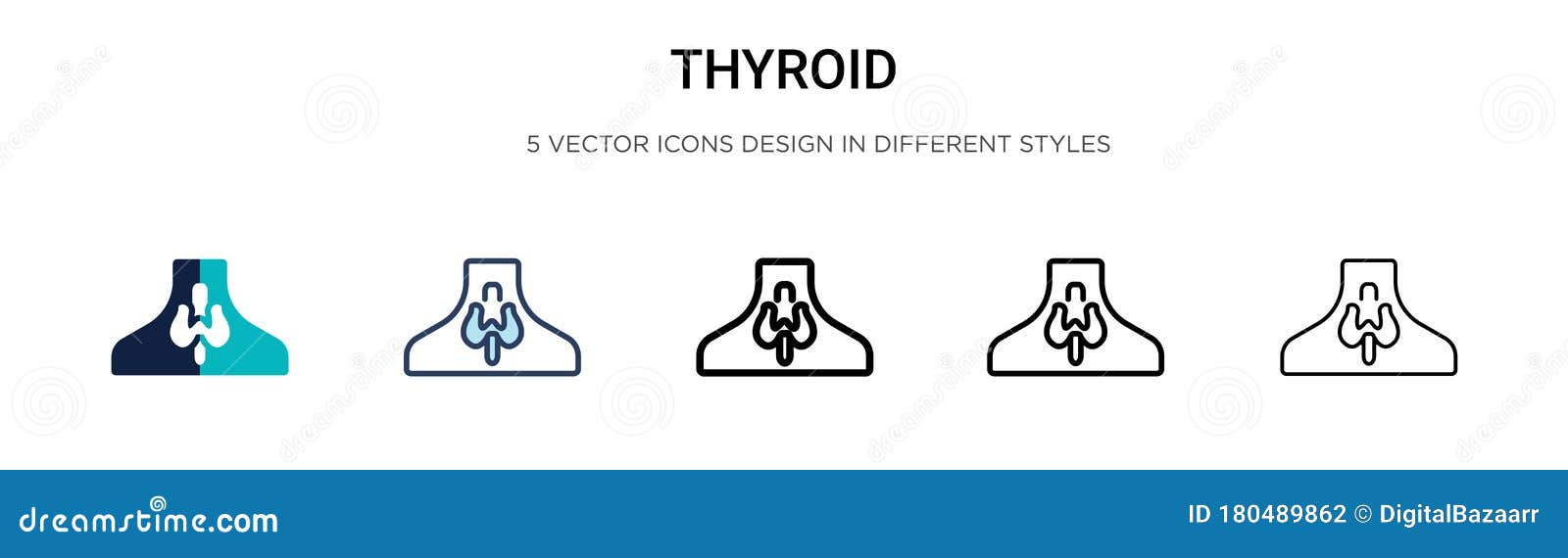 Thyroid Icon in Filled, Thin Line, Outline and Stroke Style. Vector ...