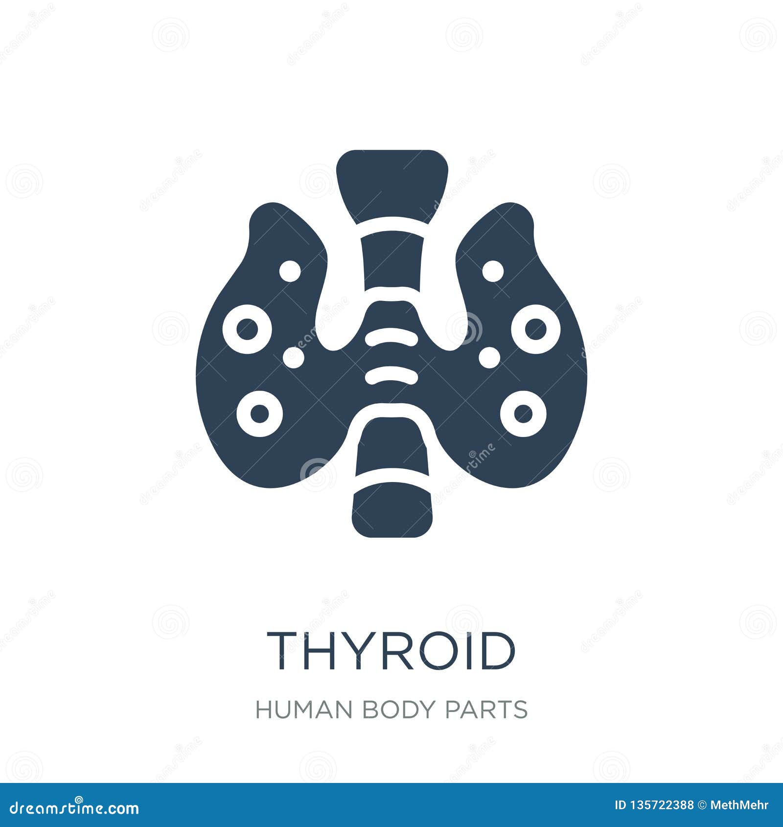 Thyroid Icon in Trendy Design Style. Thyroid Icon Isolated on White ...