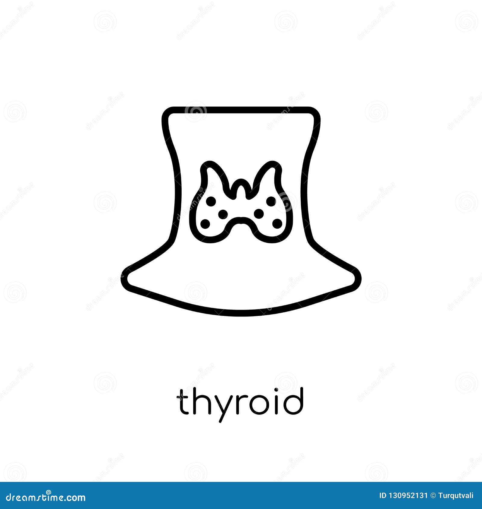 Thyroid Icon. Trendy Modern Flat Linear Vector Thyroid Icon on W Stock ...