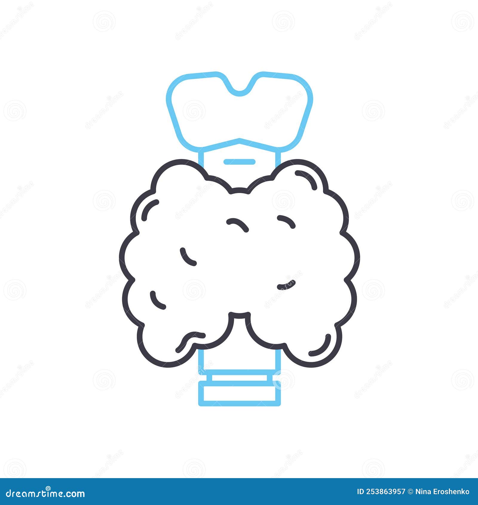 Thyroid Line Icon, Outline Symbol, Vector Illustration, Concept Sign ...