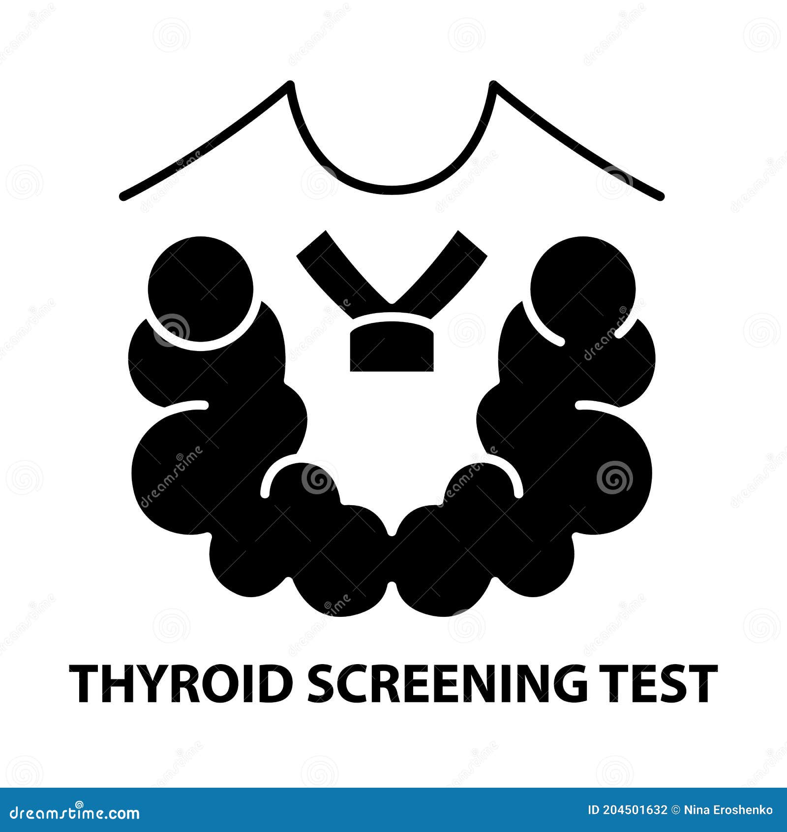Thyroid Screening Test Icon, Black Vector Sign With Editable Strokes ...
