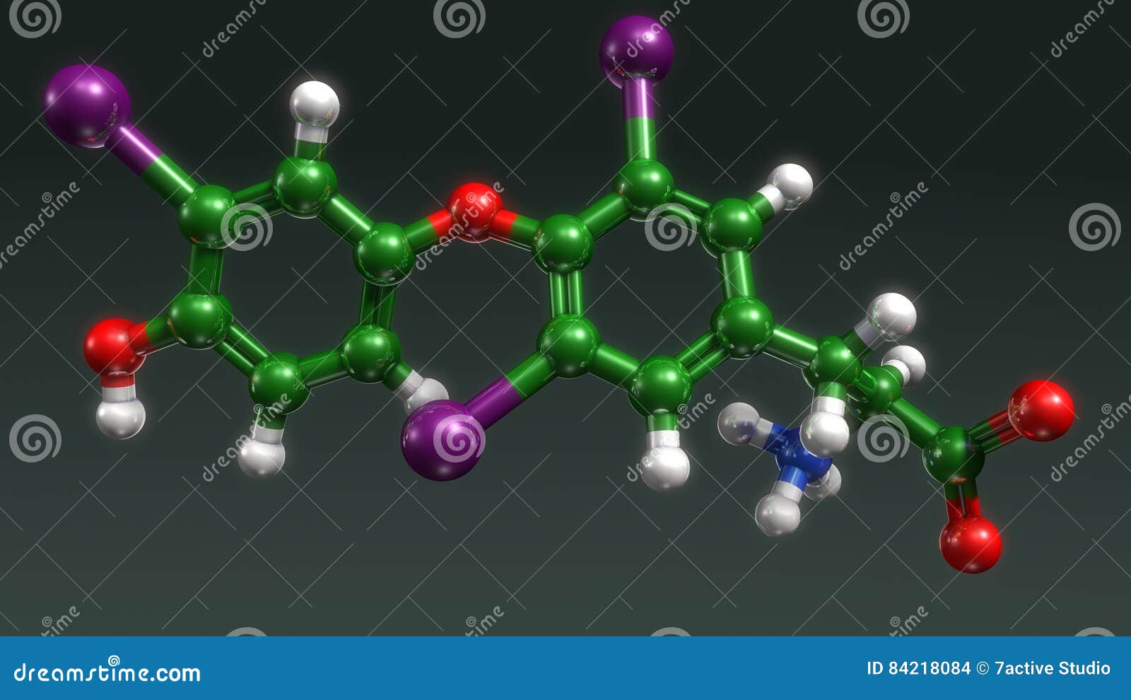 Thyroxine structure stock illustration. Illustration of hypothyroidism ...