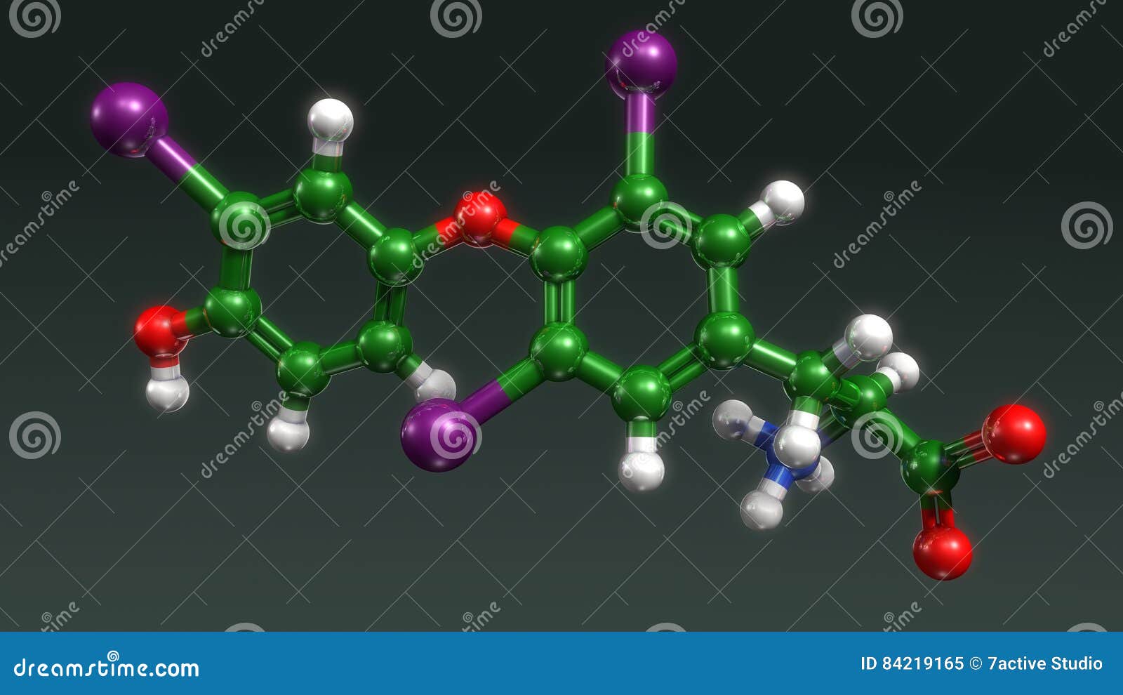Thyroxine structure stock illustration. Illustration of gland - 84219165