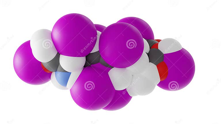 Thyroxine T4 Molecule, Thyroid Hormone Molecular Structure, Isolated 3d ...