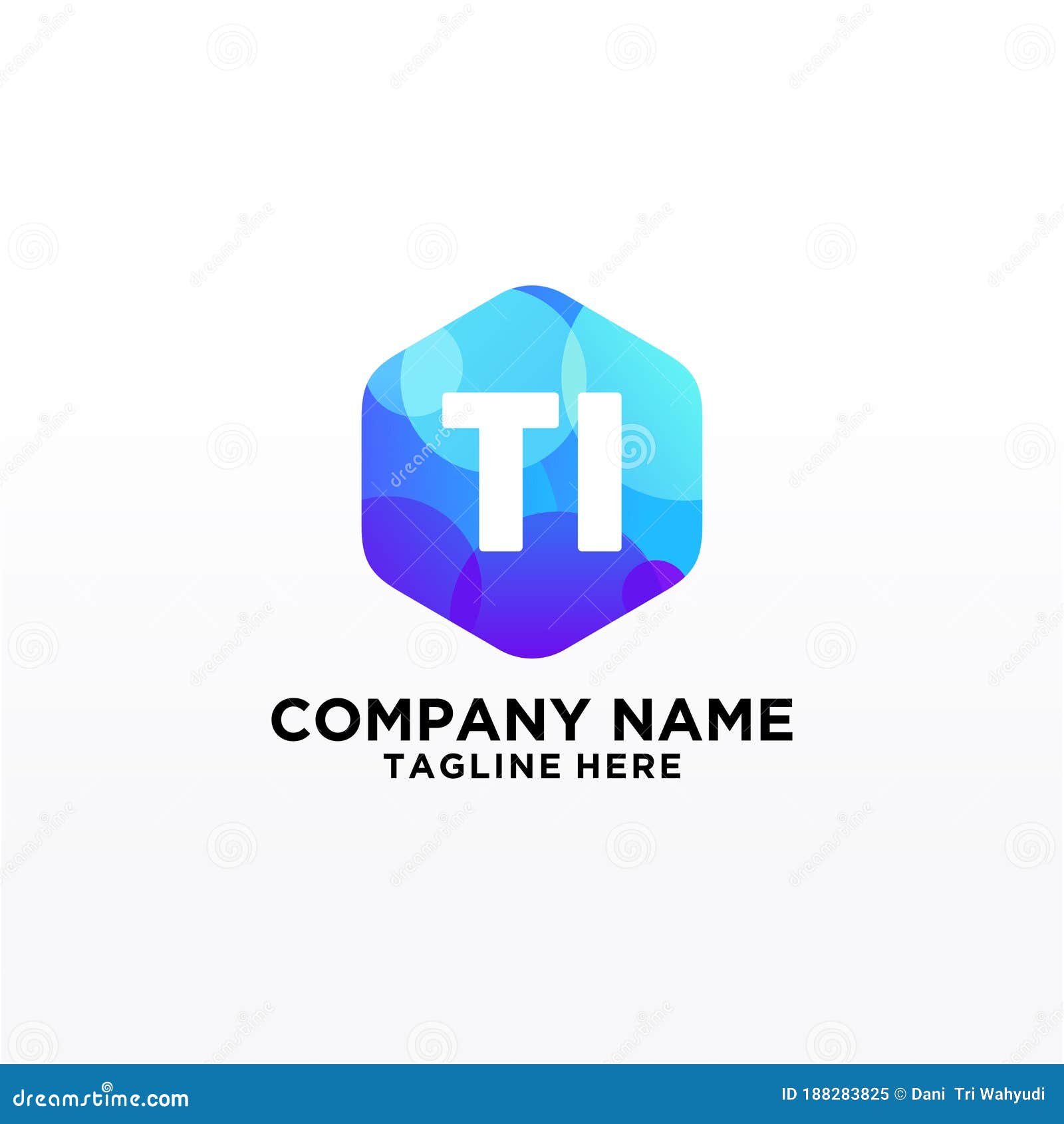 TI Initial Logo with Colorful Circle Template Vector Stock Vector ...