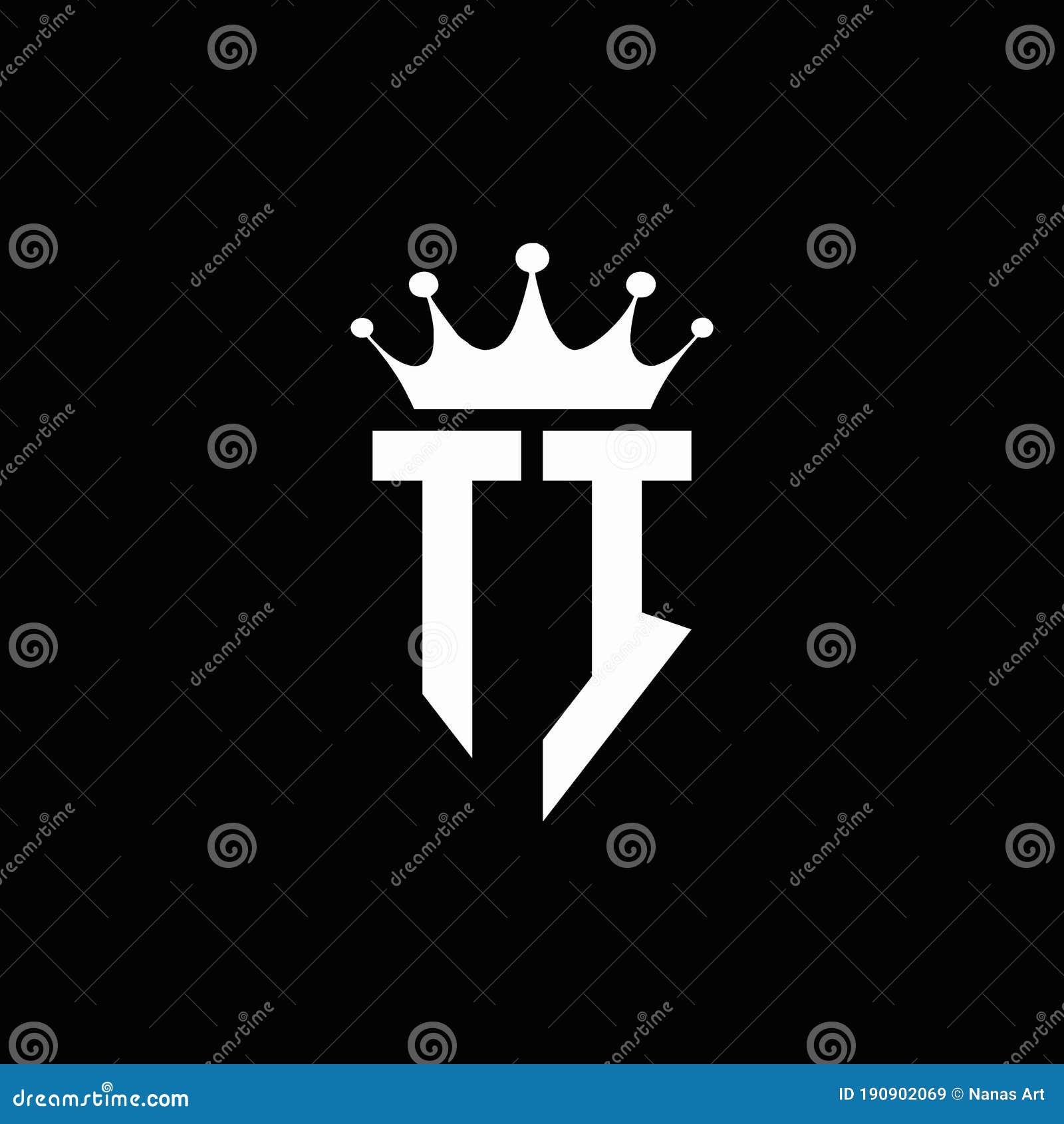 TI Logo Monogram Emblem Style with Crown Shape Design Template Stock ...