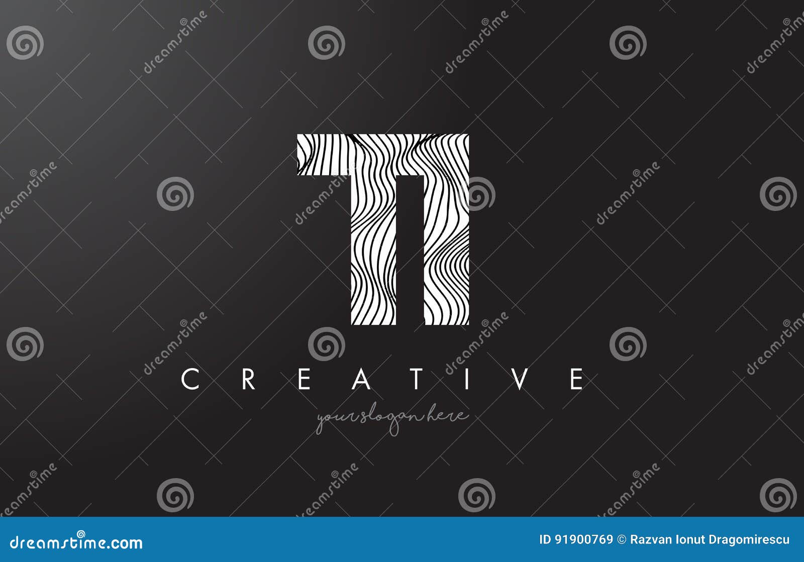 TI T I Letter Logo with Zebra Lines Texture Design Vector. Stock Vector ...