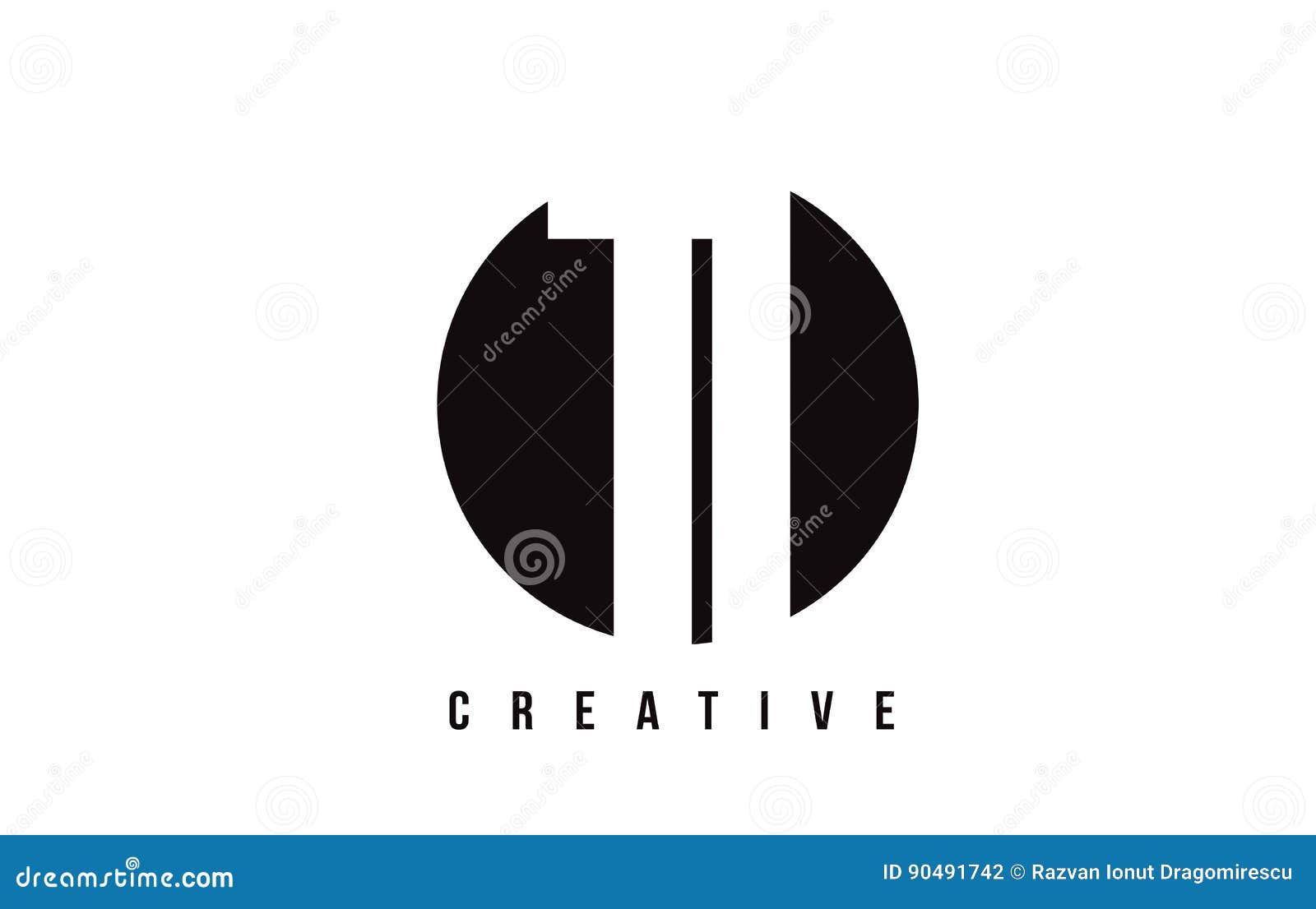 TI T I White Letter Logo Design with Circle Background. Stock Vector ...