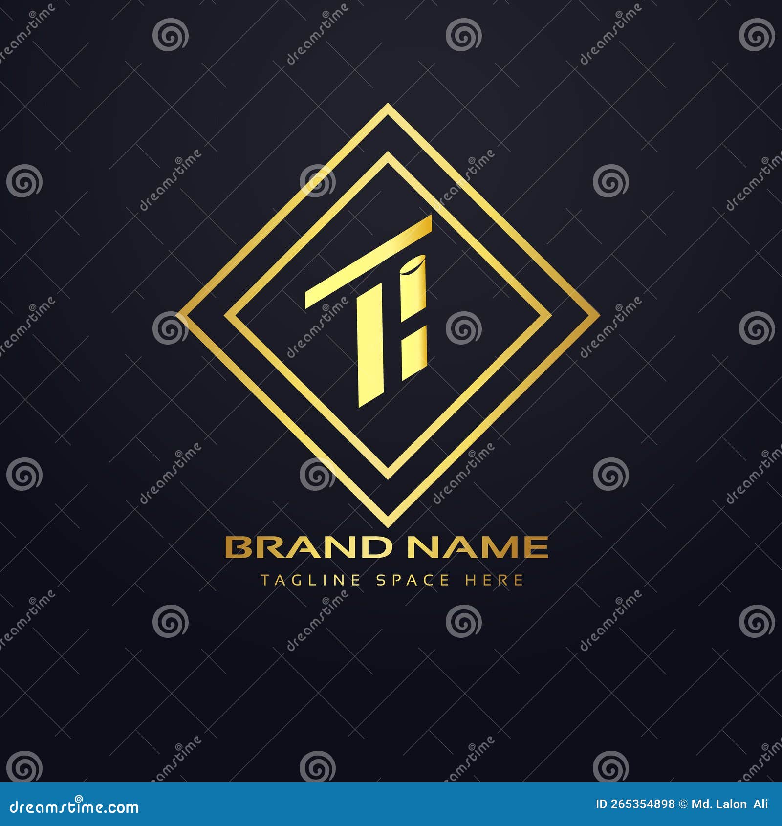 TI Text Logo Design stock vector. Illustration of banner - 265354898