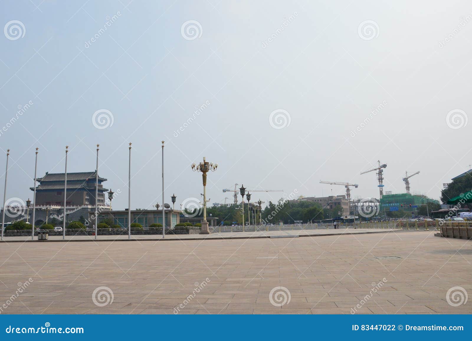 Tiananmen Square China with Construction Editorial Photography - Image ...