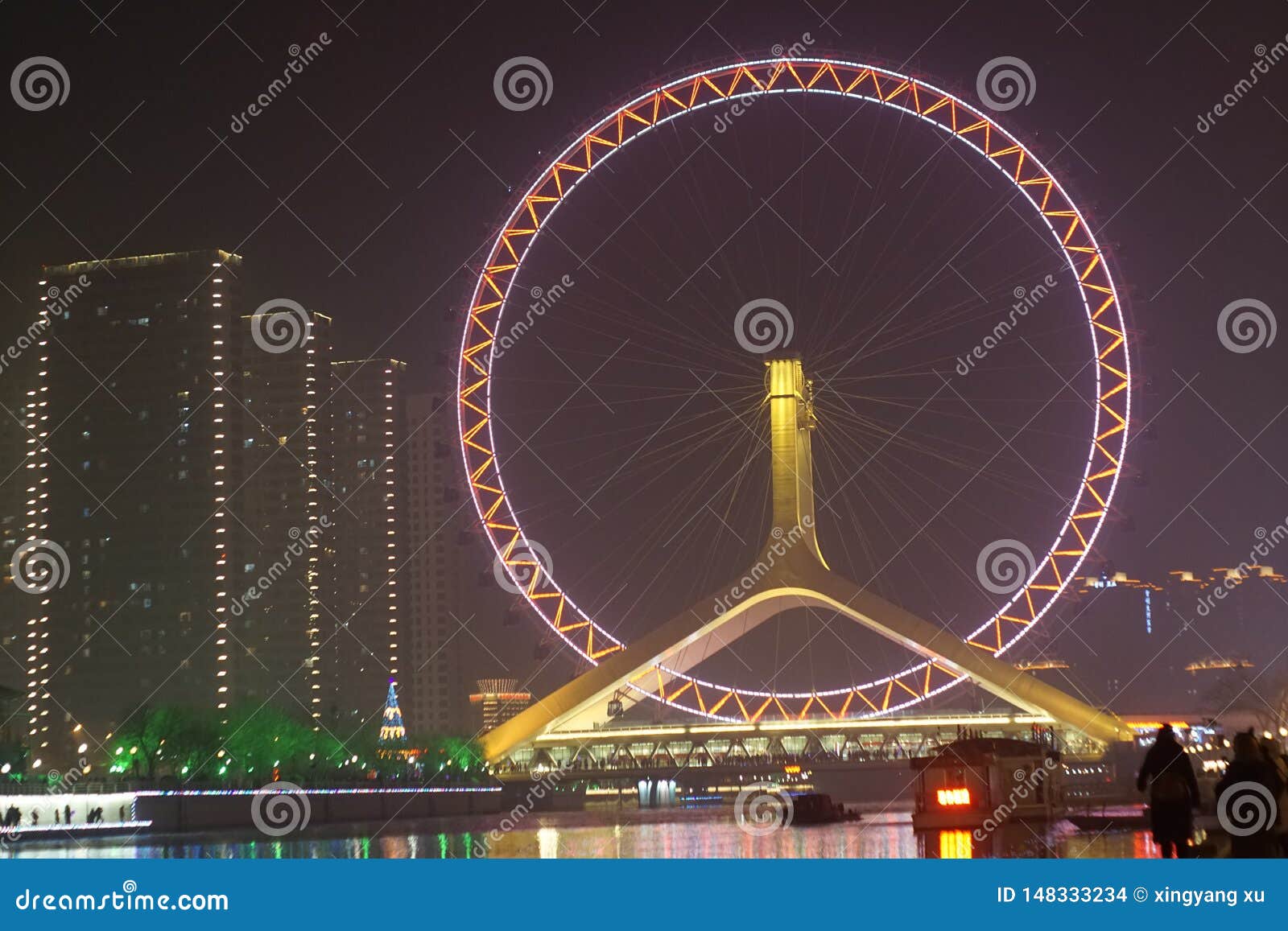 Tianjin eye editorial stock image. Image of china, night - 148333234