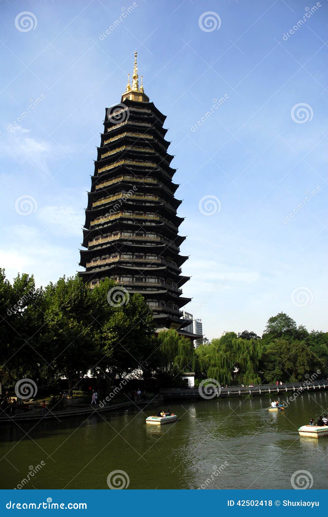 Tianning temple tower editorial stock photo. Image of buddha - 42502418