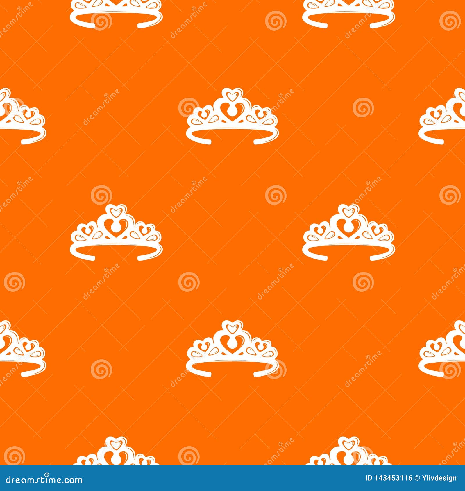 Tiara Crown Pattern Vector Orange Stock Vector - Illustration of luxury ...