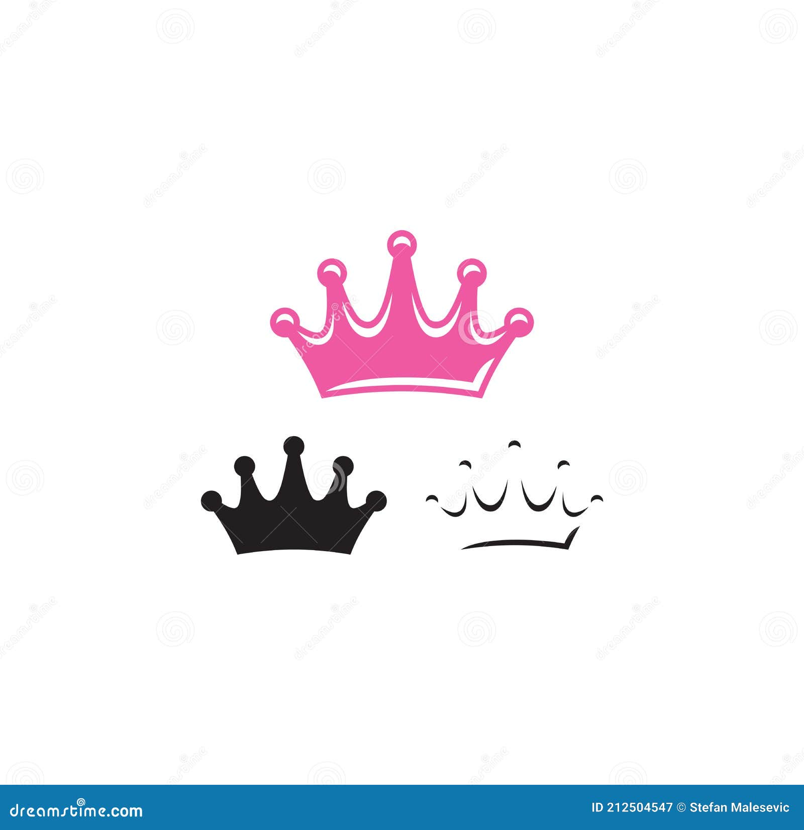 Tiara crown set stock vector. Illustration of king, queen - 212504547