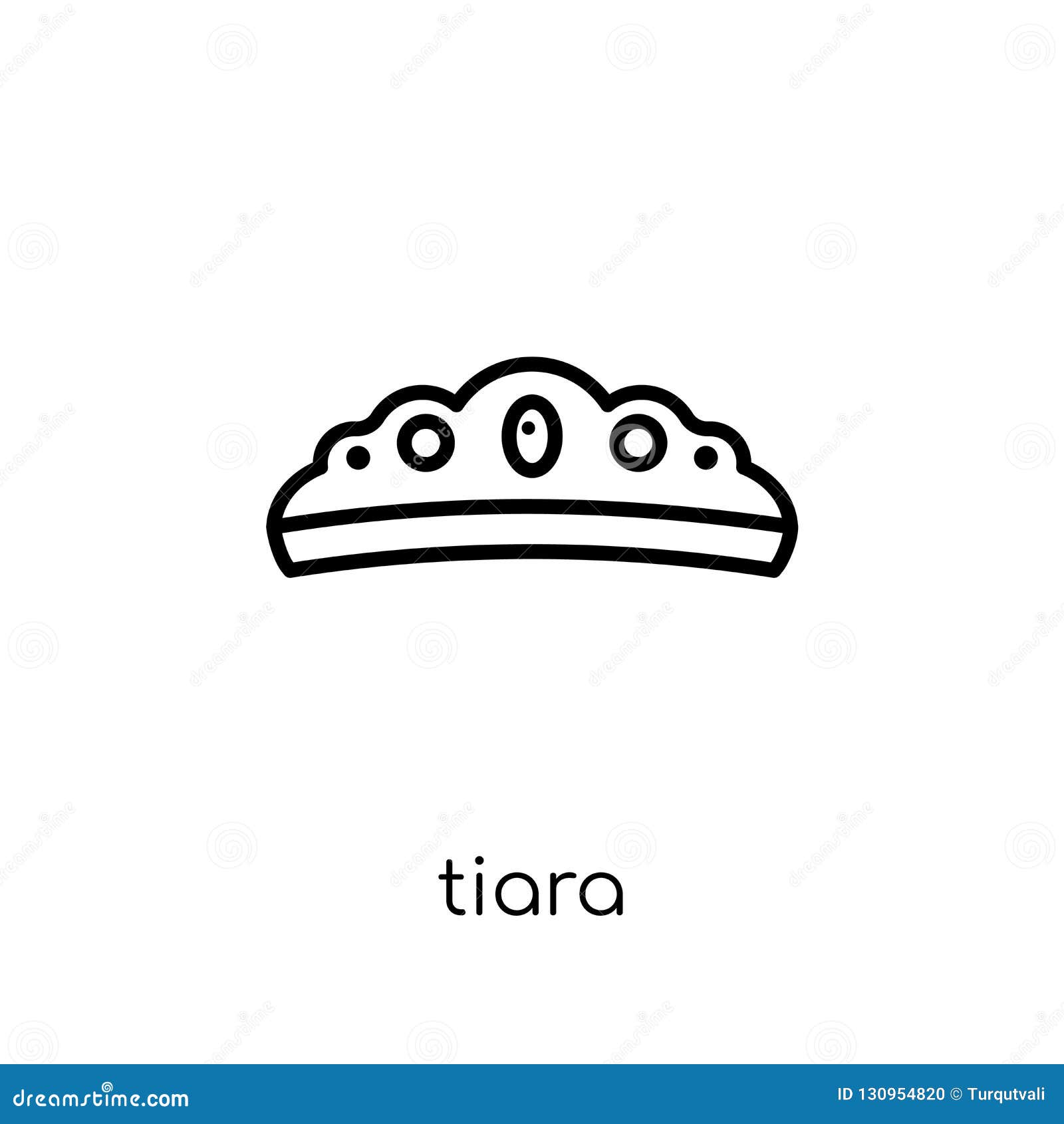 Tiara Icon. Trendy Modern Flat Linear Vector Tiara Icon on White Stock ...