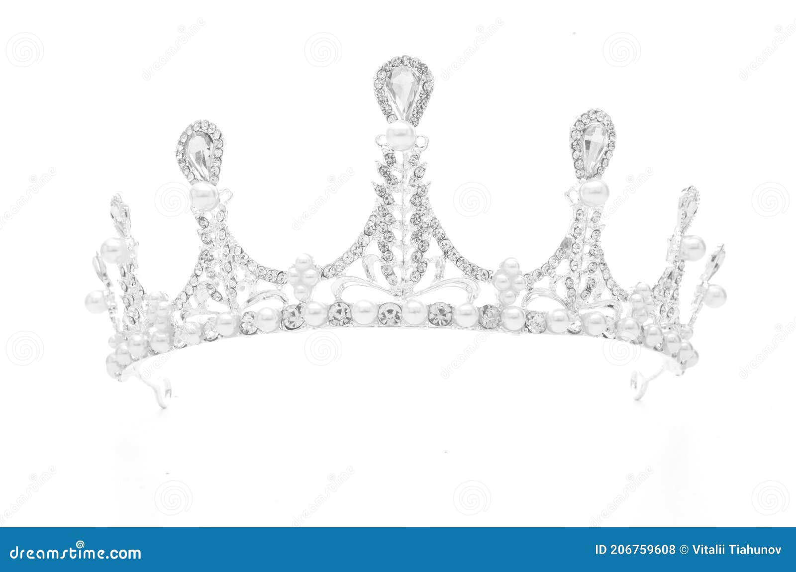 Tiara with Pearls Isolated on a White Background Stock Photo - Image of ...