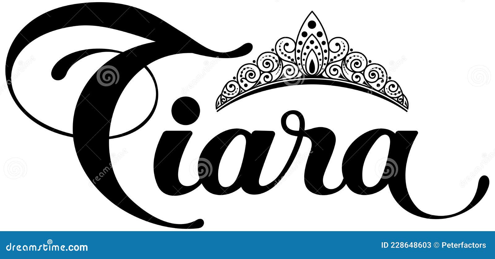 Tiara - Custom Calligraphy Text Stock Vector - Illustration of ...