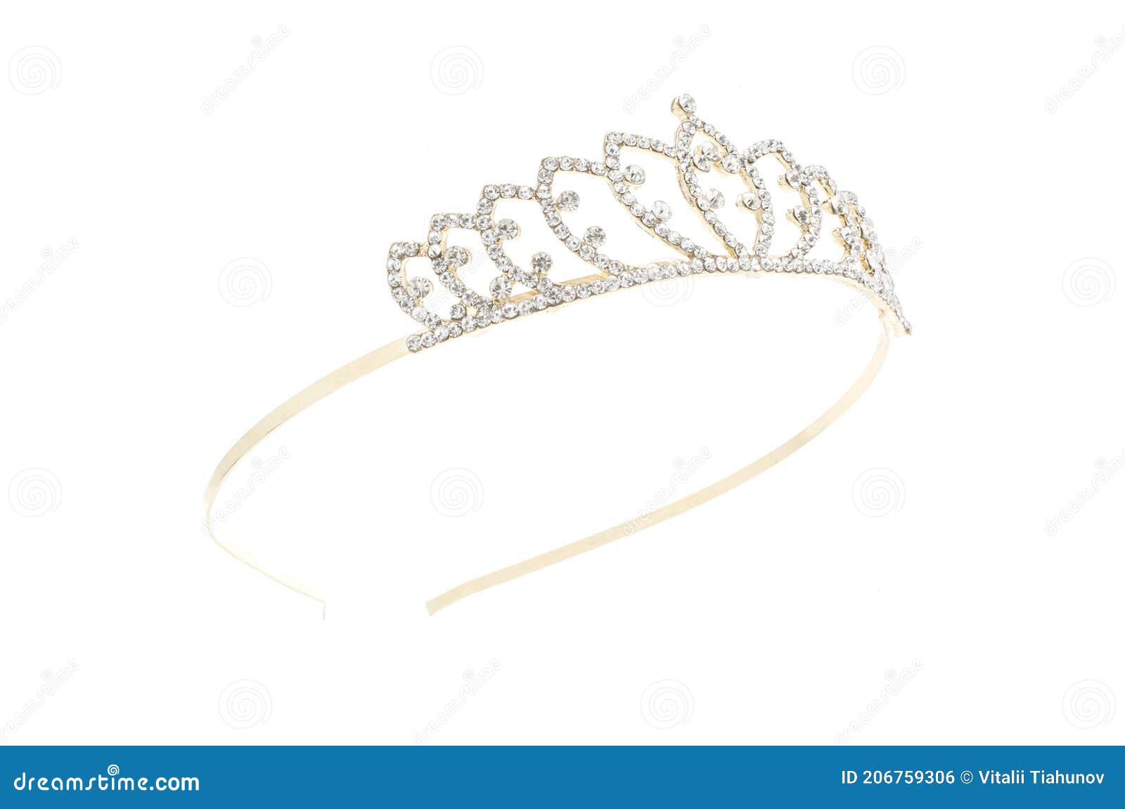 Gold Tiara on a White Background Stock Photo - Image of coronet, hair ...