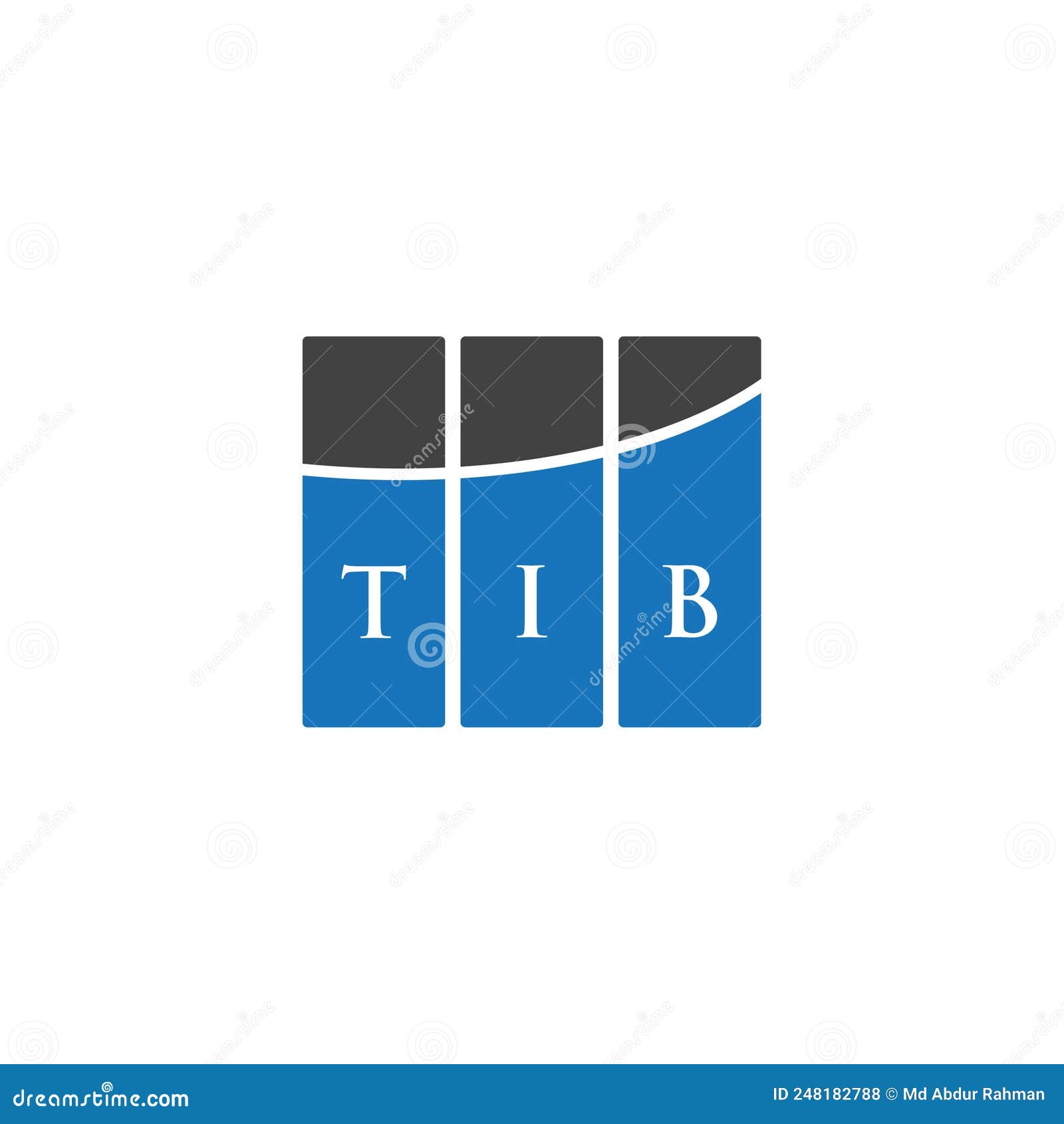 TIB Letter Logo Design on WHITE Background. TIB Creative Initials ...