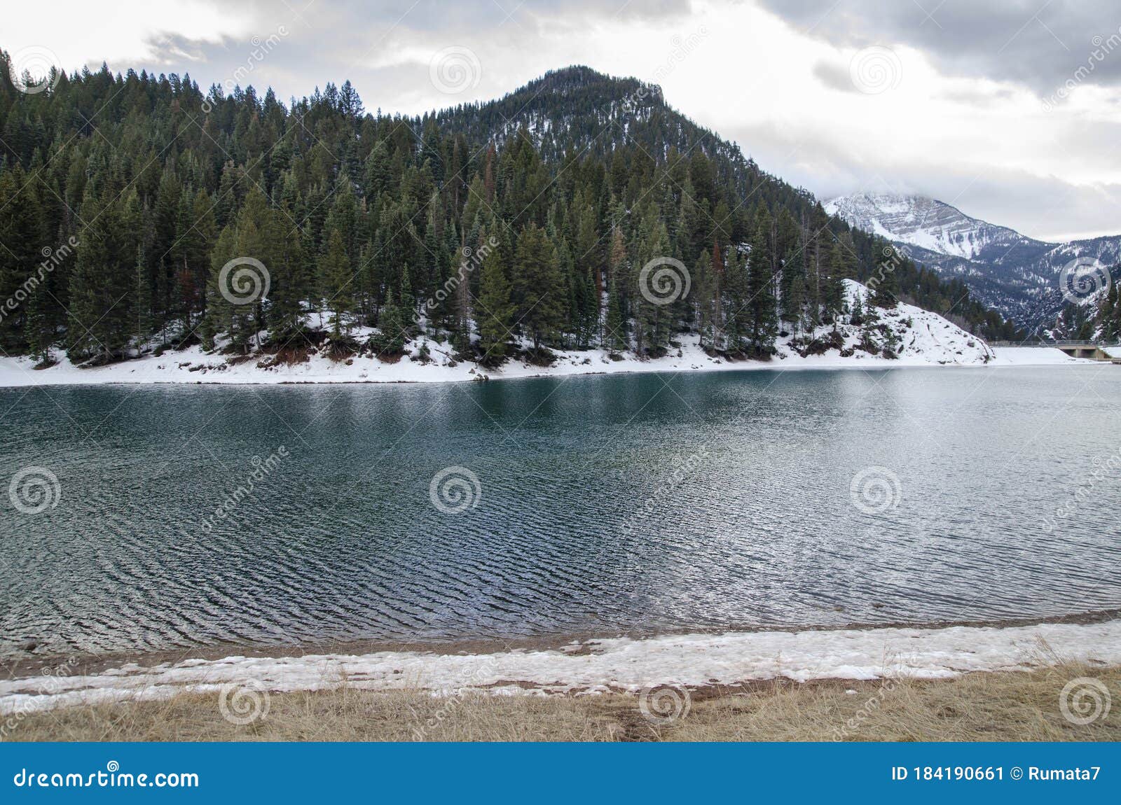 Tibble Fork and Silver Lake Flat Reservoir at Winter Time. Utah Stock ...