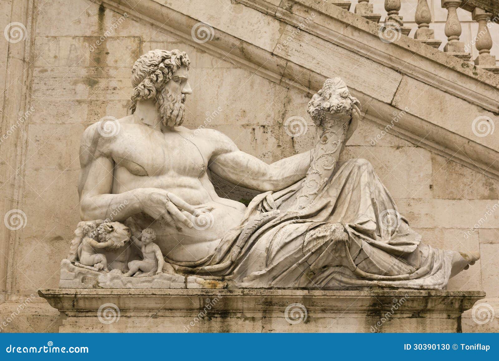 Tiber As a God. Campidoglio, Rome. Stock Photo - Image of sculpture ...