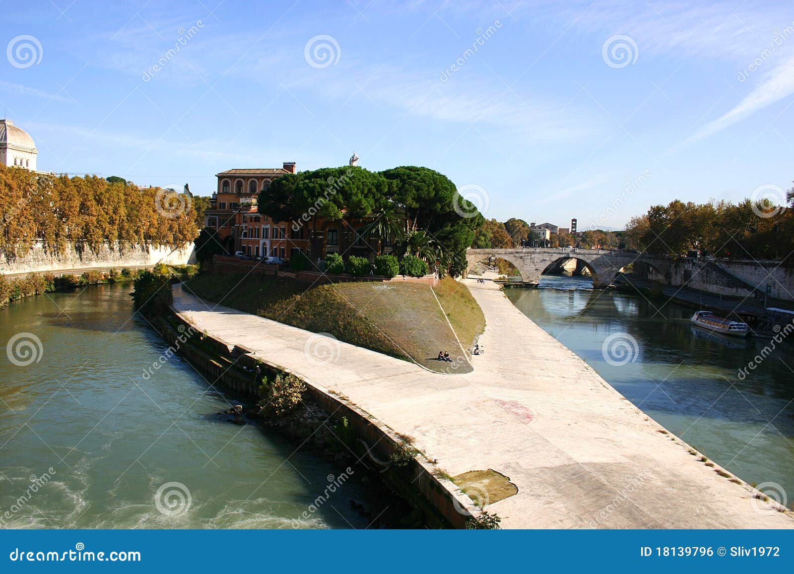 Tiber island stock photo. Image of plants, isola, rome - 18139796
