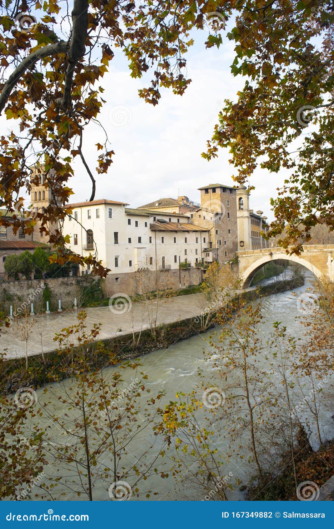 Tiber Island in Rome Old Town Stock Photo - Image of ancient, bridge ...