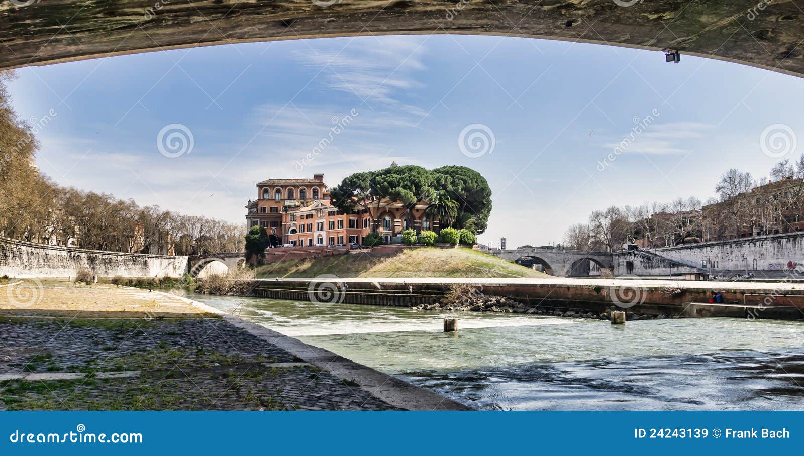 The Tiber Island in the Tiber Stock Image - Image of coastline ...