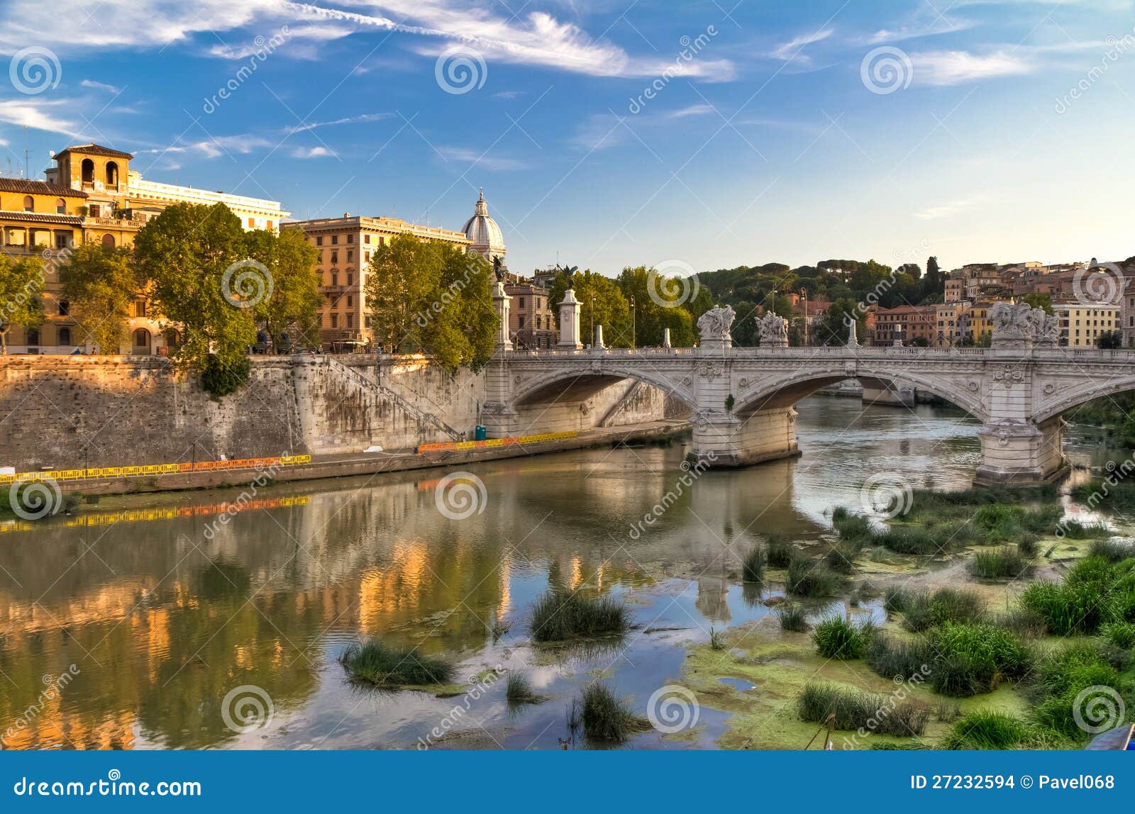 Tiber river in Rome stock photo. Image of bridge, tranquil - 27232594