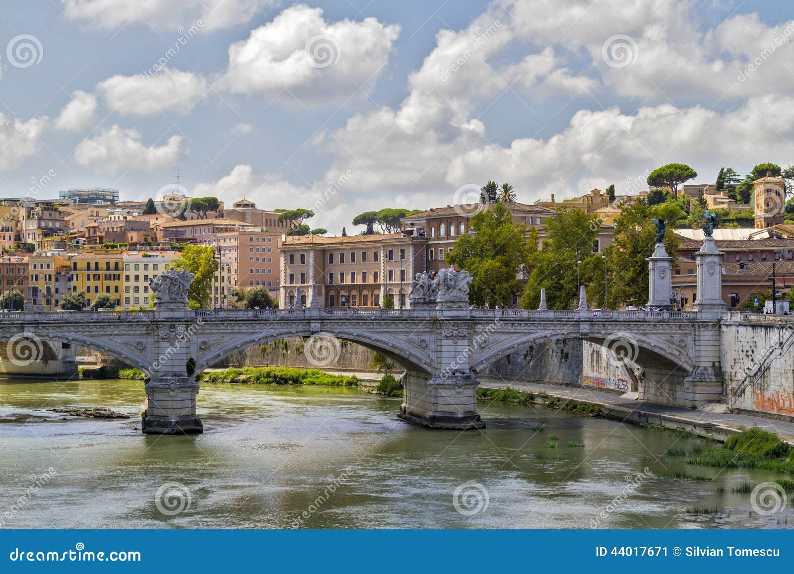 Tiber River in Rome. stock image. Image of italy, clouds - 44017671