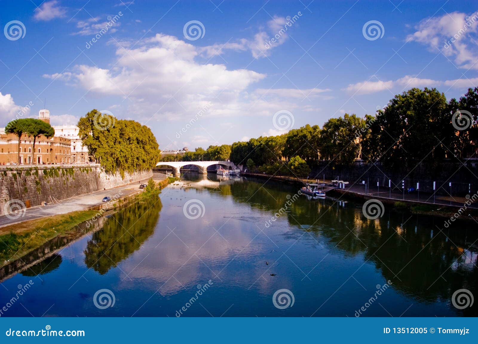 Tiber river in Rome, Italy stock image. Image of blue - 13512005
