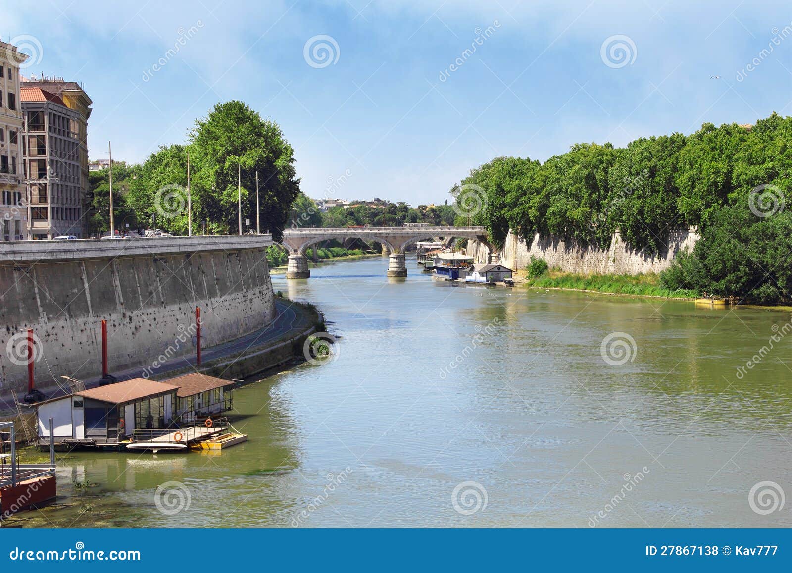 Tiber River, Rome, Italy stock photo. Image of cityscape - 27867138