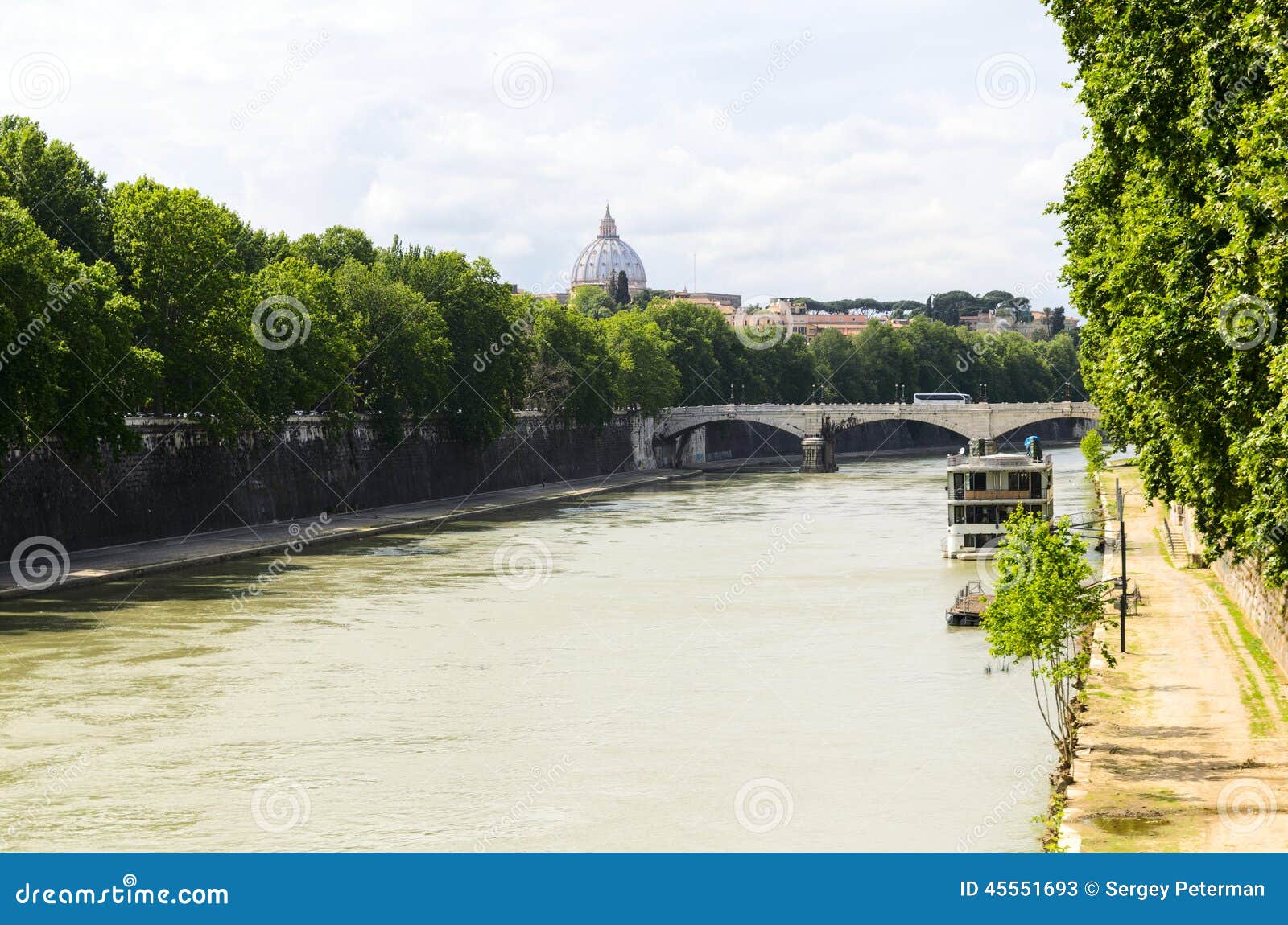 Tiber river stock image. Image of religious, architecture - 45551693