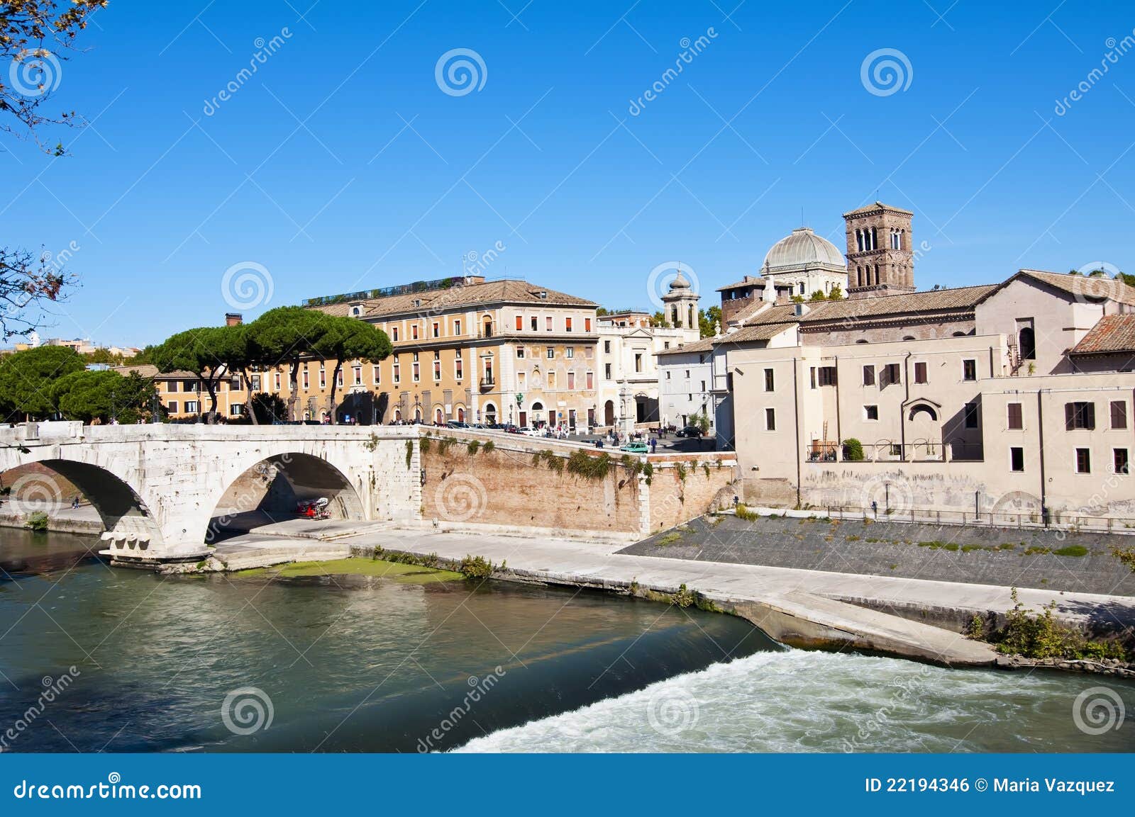 Tiberina Island in Rome, Italy Stock Photo - Image of city, church ...