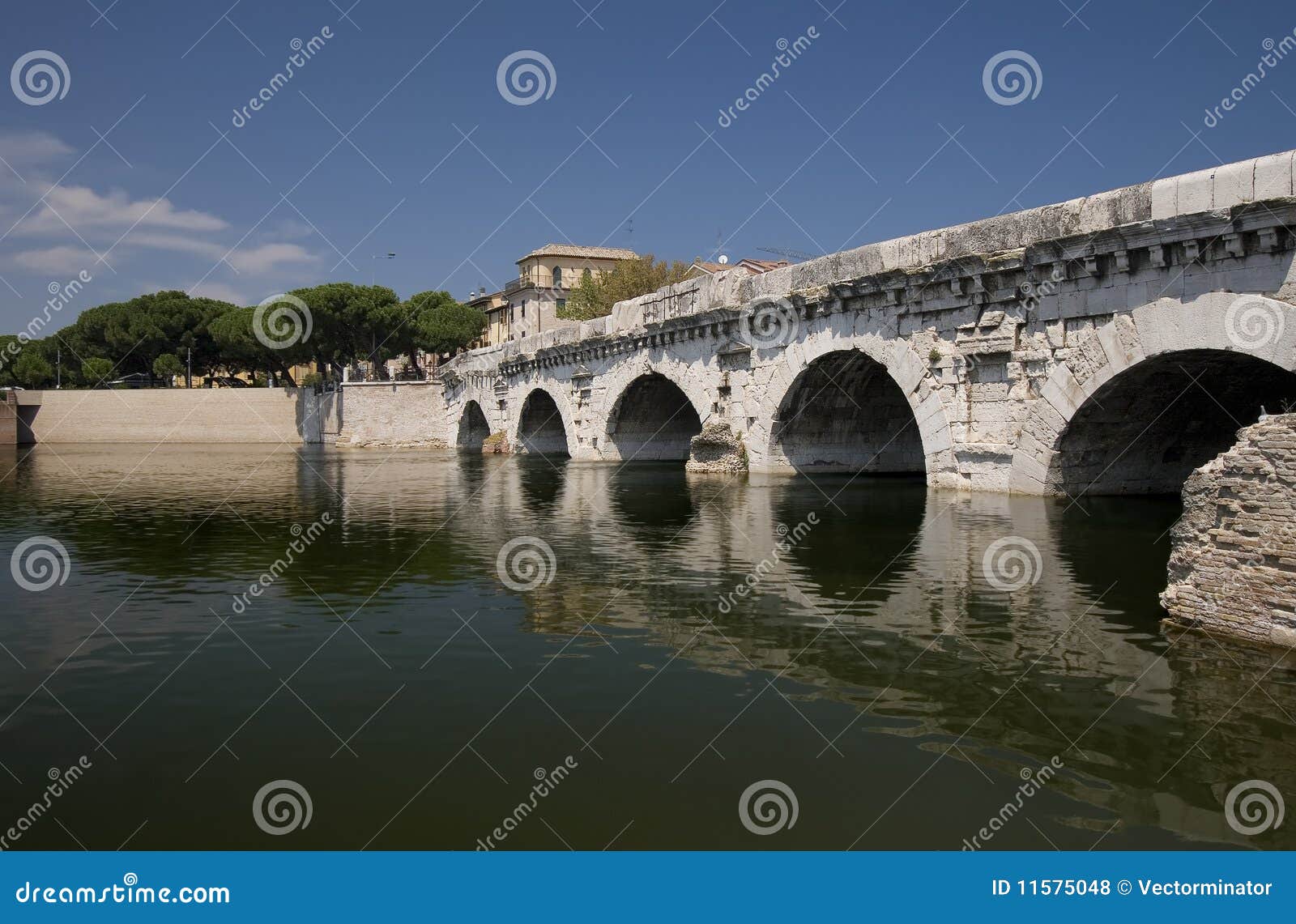 The Tiberius Bridge stock photo. Image of historic, italy - 11575048
