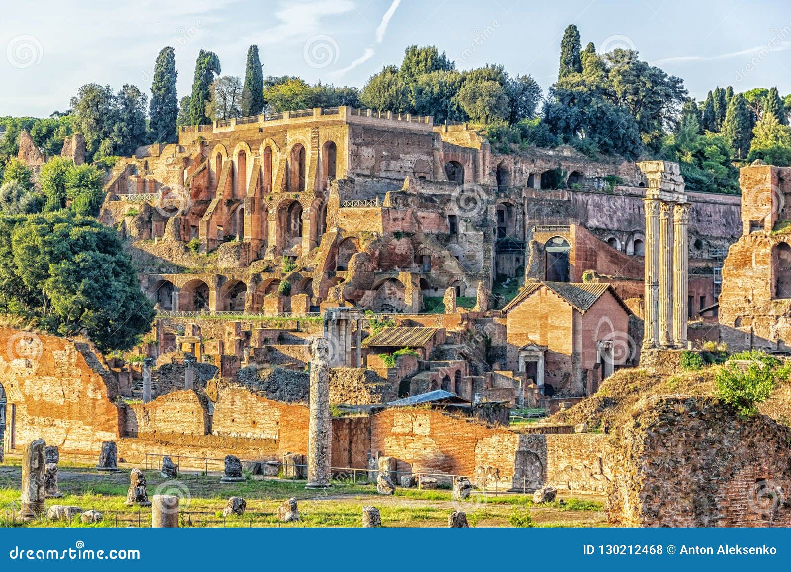 Tiberius Palace in the Roman Forum, Italy Stock Photo - Image of ...