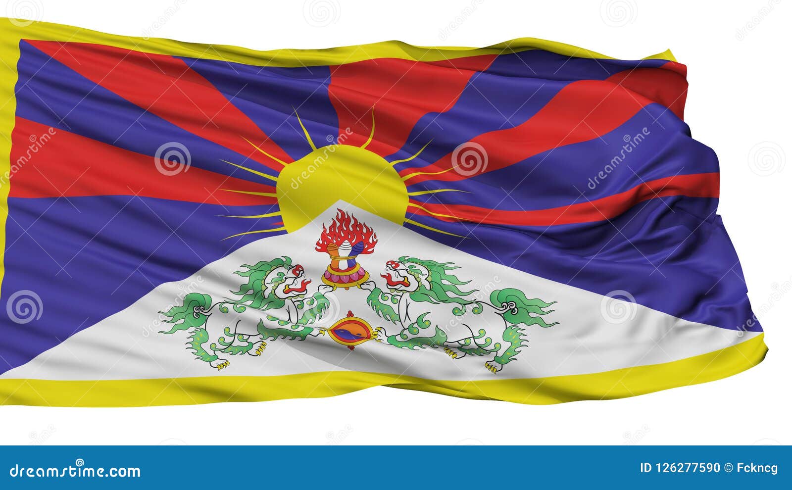 Tibet Flag, Isolated on White Stock Illustration - Illustration of ...